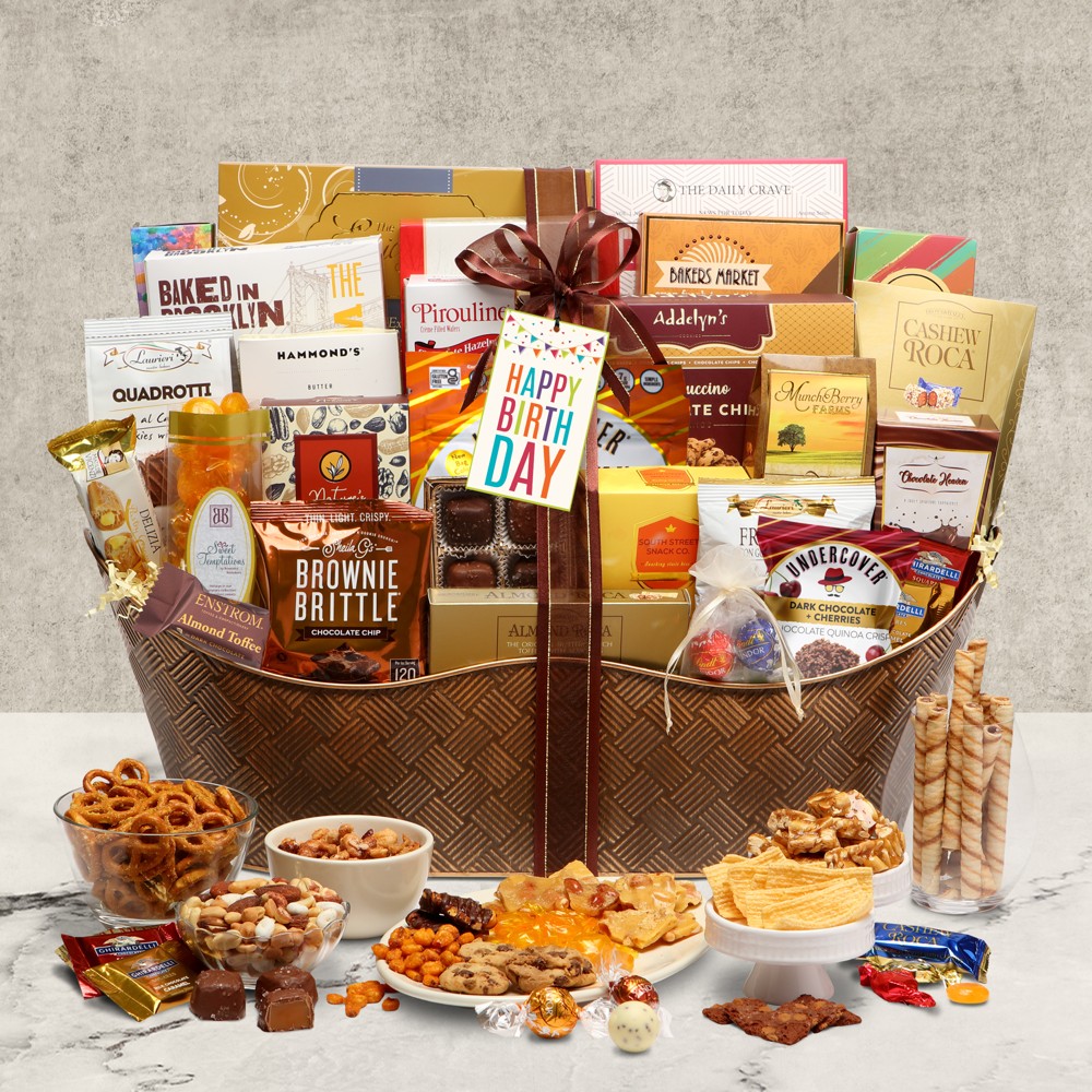 Buy our birthday extravagant gift basket at broadwaybasketeers.com