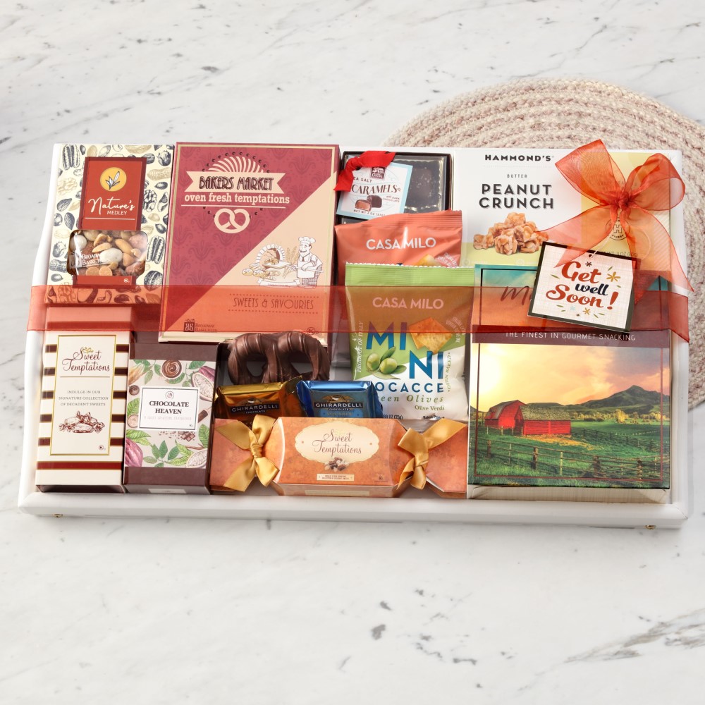 Buy our get well breakfast gift tray at broadwaybasketeers.com