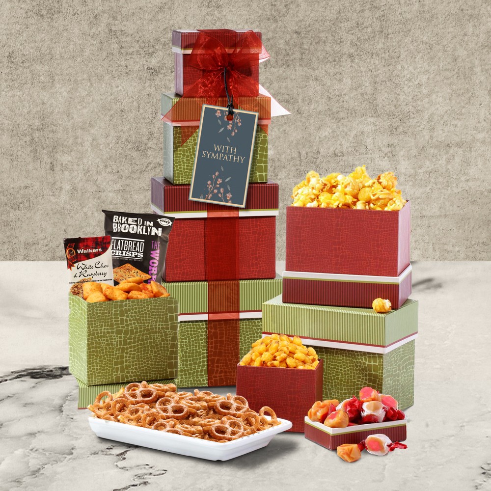 Buy our consolation gift tower at broadwaybasketeers.com