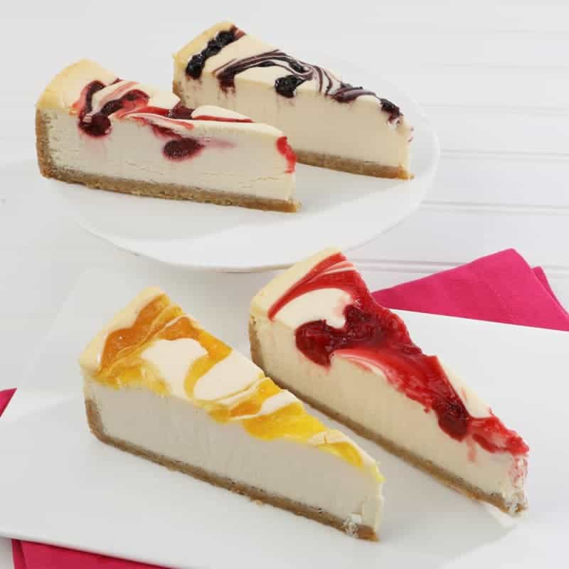 Buy our fruit cheesecake sampler at broadwaybasketeers.com