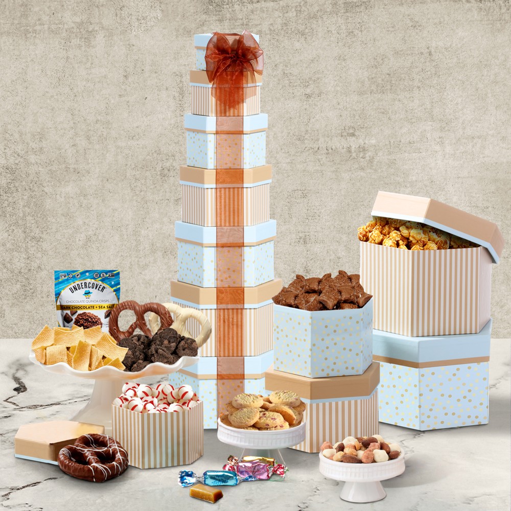 Buy our gift tower deluxe at broadwaybasketeers.com