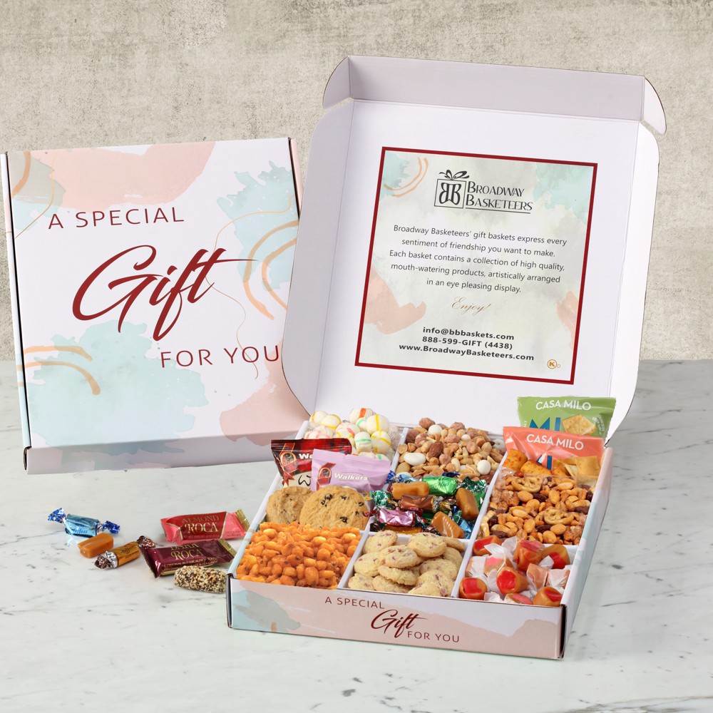 Buy our sectional gift box at broadwaybasketeers.com