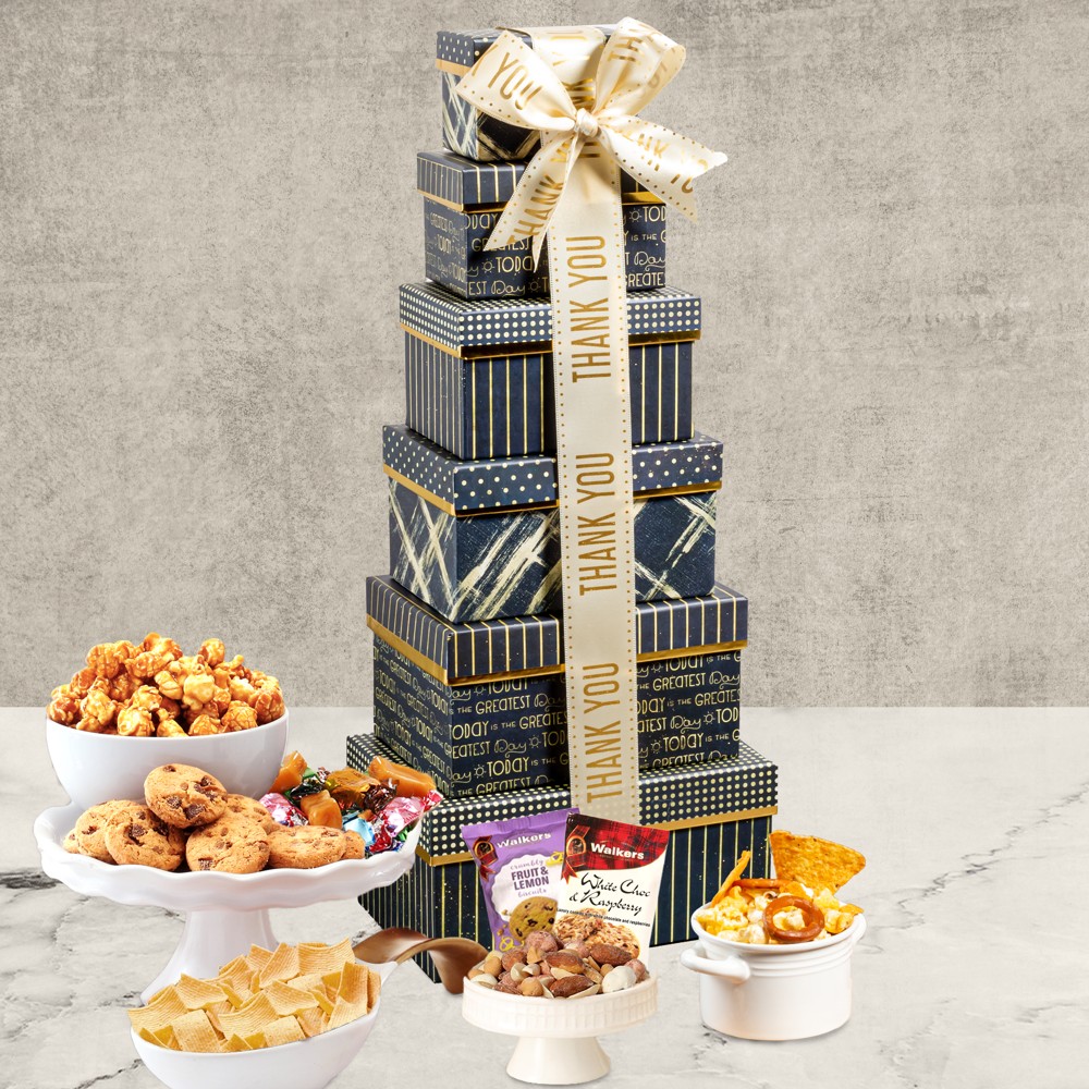 Buy our thank you royal heights gift tower at broadwaybasketeers.com