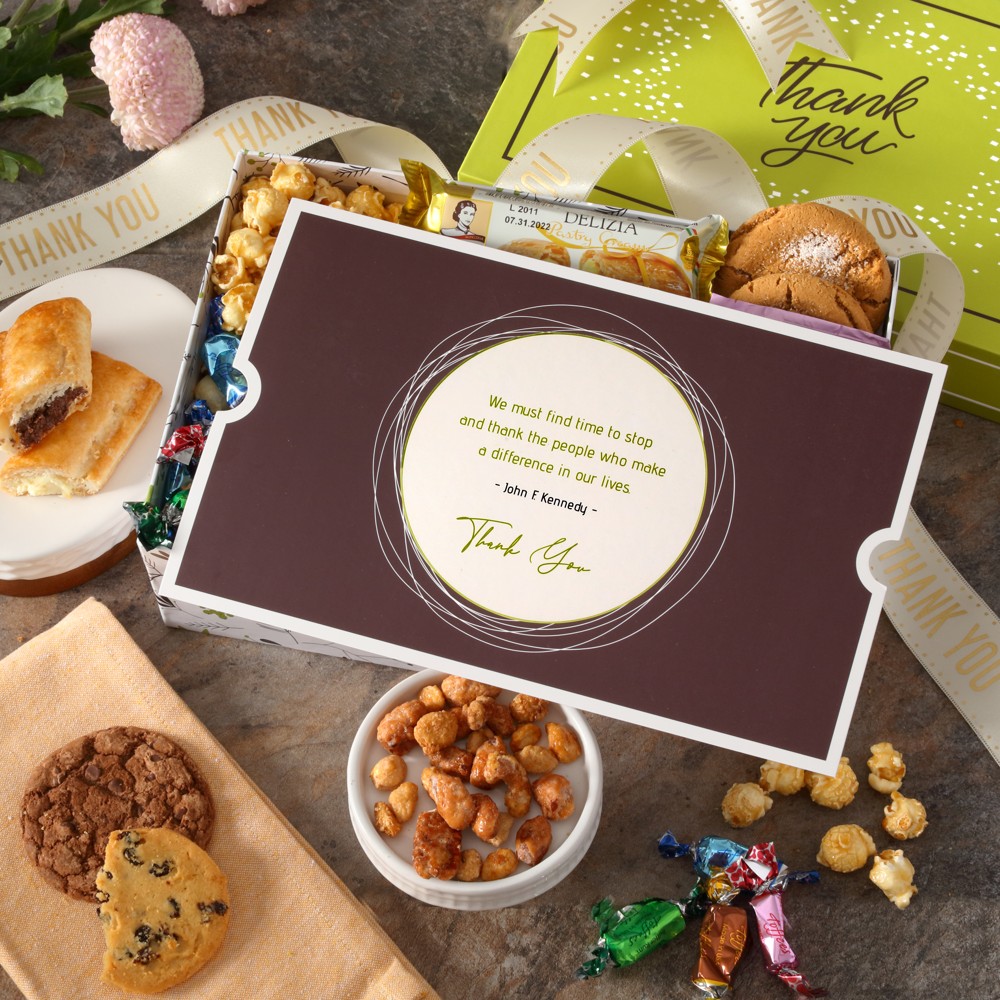 Buy our thank you snack gift box at broadwaybasketeers.com
