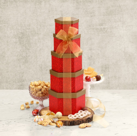 Buy our assorted sweets and snacks gift tower at broadwaybasketeers.com
