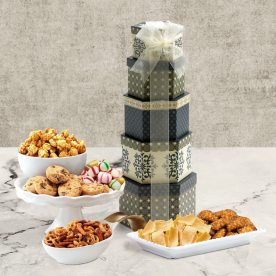 Buy our assorted sweets and snacks gift tower at broadwaybasketeers.com