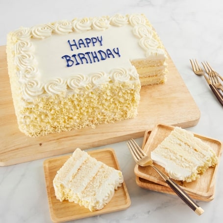 Vanilla Happy Birthday Sheet Cake by BroadwayBasketeers.com