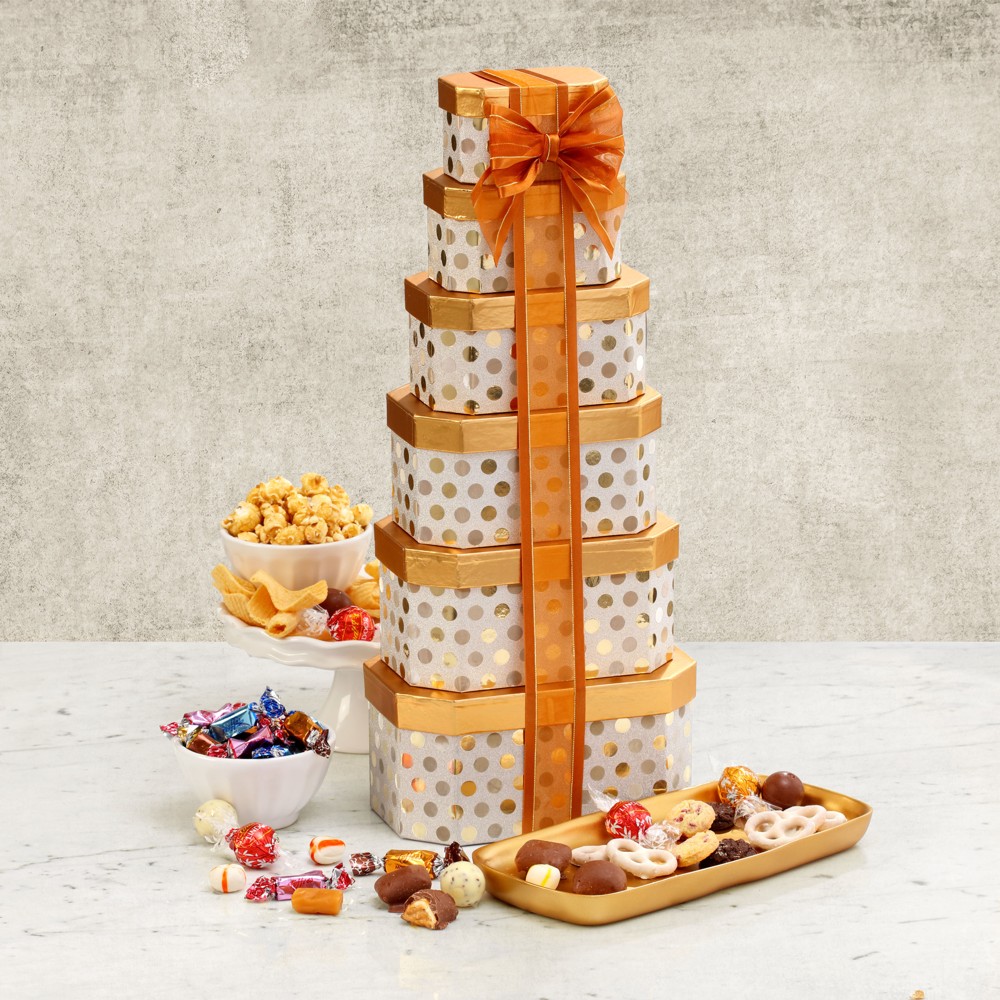 Towering Heights Holiday Gift Tower by BroadwayBasketeers.com