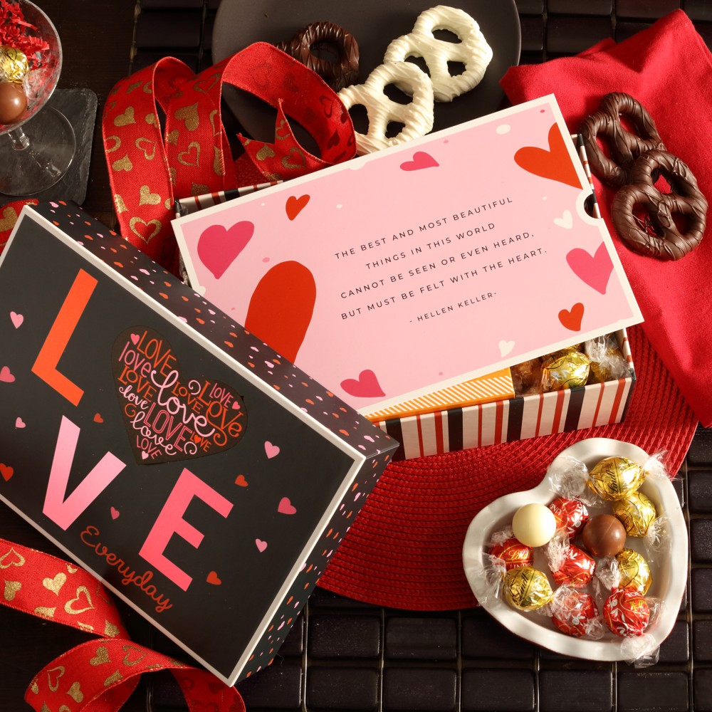 Buy our valentines day chocolate gift box at broadwaybasketeers.com